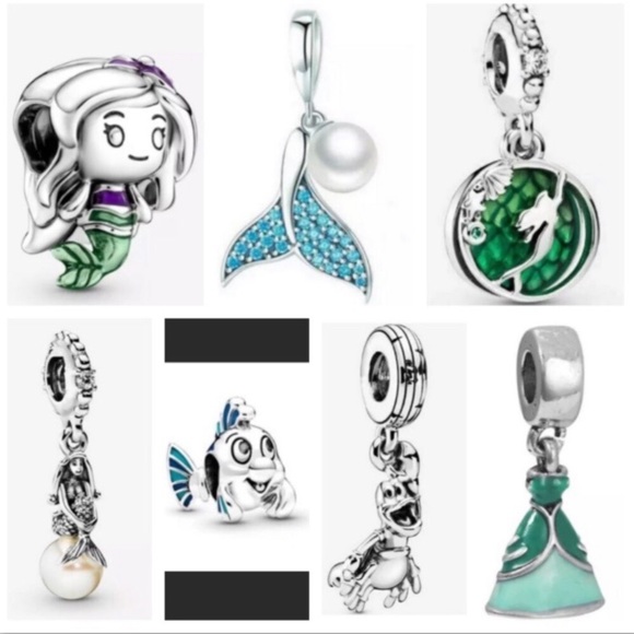 Jewelry | 7 Charms Disney Little Mermaid Ariel Collection Charm Bundle ...